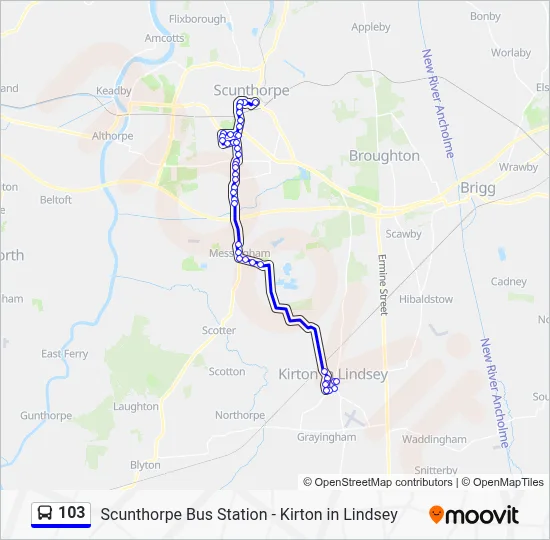 103 Route: Schedules, Stops & Maps - Kirton In Lindsey (Updated)