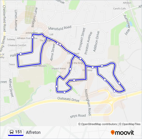 151 Route: Schedules, Stops & Maps - Alfreton (Updated)