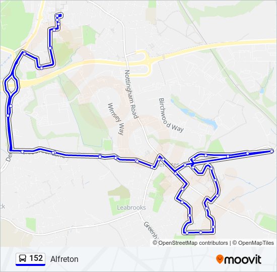152 Route: Schedules, Stops & Maps - Alfreton (Updated)