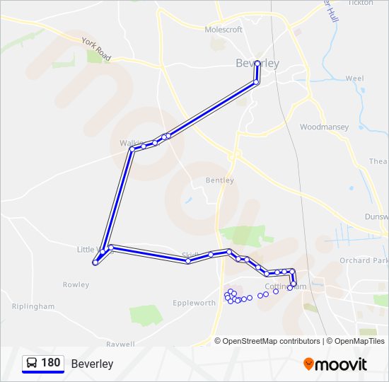 180 Route: Schedules, Stops & Maps - Beverley (Updated)