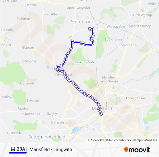 23A Route: Schedules, Stops & Maps - Shirebrook (Updated)