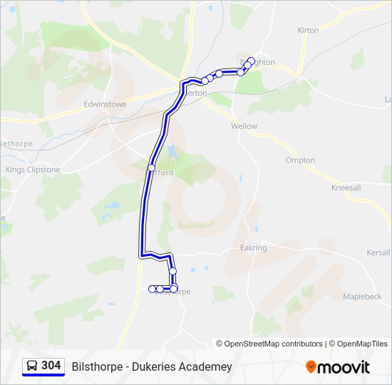 304 Route: Schedules, Stops & Maps - Boughton (Updated)