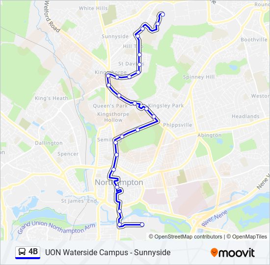 4b Route: Schedules, Stops & Maps - Northampton (Updated)
