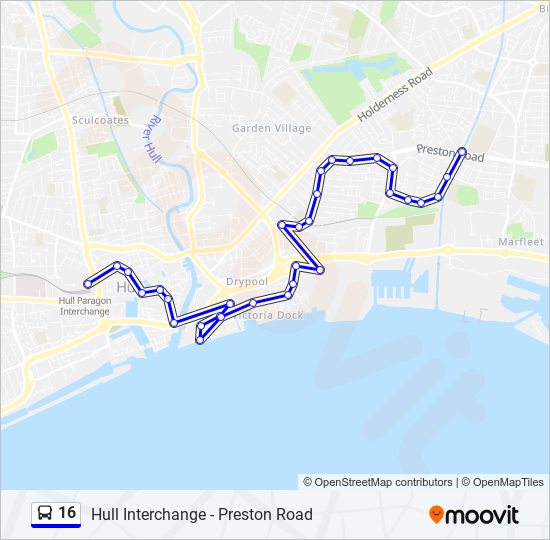 16 Route: Schedules, Stops & Maps - Hull (Updated)