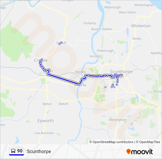 90 Route: Schedules, Stops & Maps - Scunthorpe (Updated)