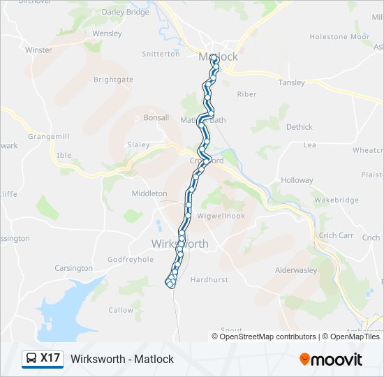x17 Route: Schedules, Stops & Maps - Wirksworth (Updated)