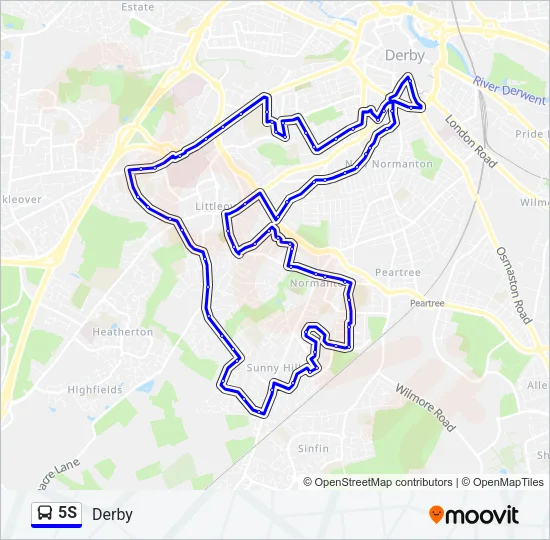 5S Route: Schedules, Stops & Maps - Derby (Updated)