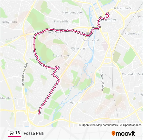 18 Route: Schedules, Stops & Maps - Fosse Park (Updated)