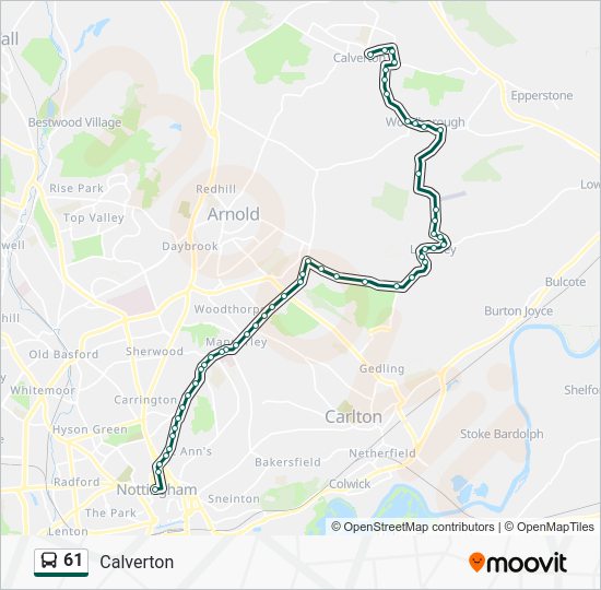 61 Route: Schedules, Stops & Maps - Nottingham (Updated)