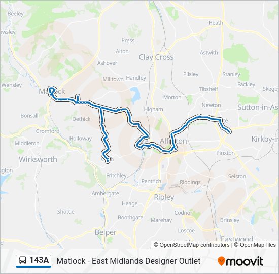 143A Route: Schedules, Stops & Maps - Matlock (Updated)