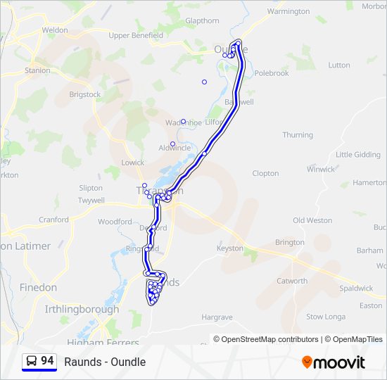 94 Route: Schedules, Stops & Maps - Oundle (Updated)