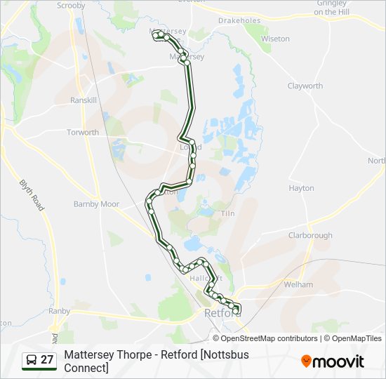 27 Route: Schedules, Stops & Maps - Retford (Updated)