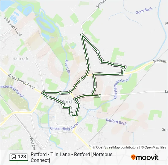 123 Route: Schedules, Stops & Maps - Retford (Updated)