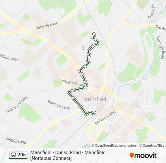 205 Route: Schedules, Stops & Maps - Mansfield (Updated)