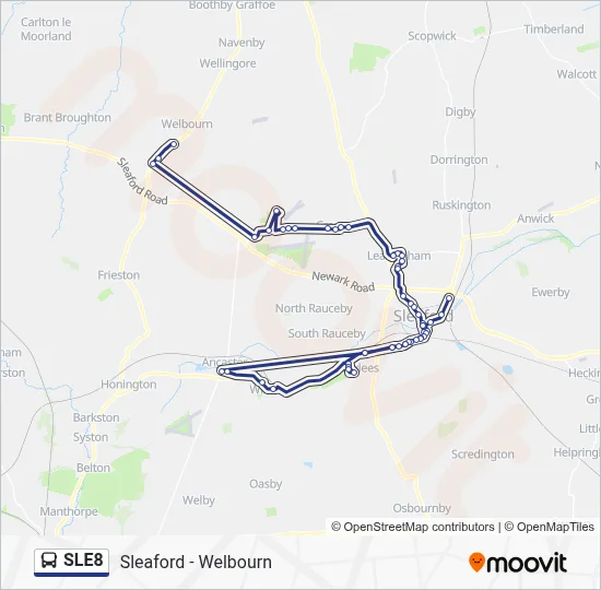SLE8 Route: Schedules, Stops & Maps - Sleaford (Updated)