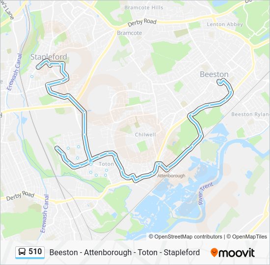 510 Route: Schedules, Stops & Maps - Beeston (Updated)