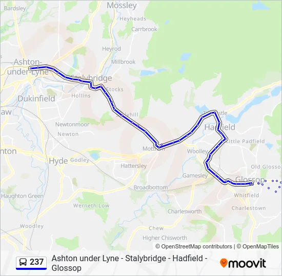 237 Route: Schedules, Stops & Maps - Glossop (Updated)