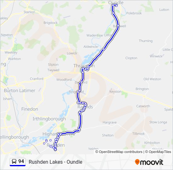 94 Route: Schedules, Stops & Maps - Oundle (Updated)