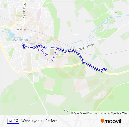 42 Route: Schedules, Stops & Maps - Worksop (Updated)