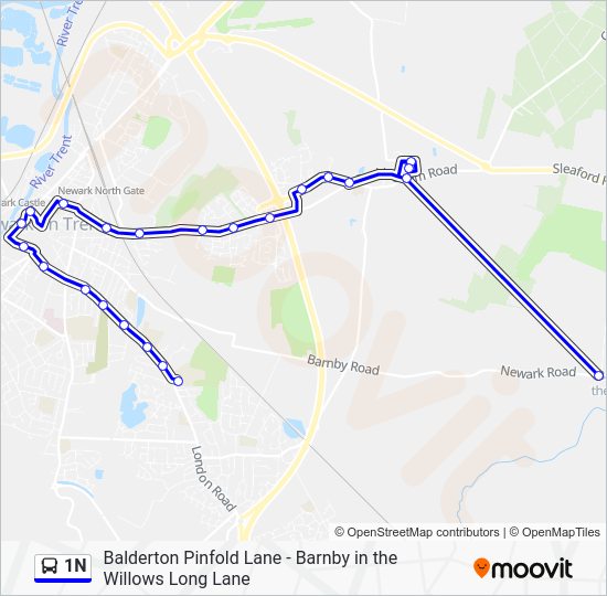 1N Route: Schedules, Stops & Maps - Barnby In the Willows (Updated)
