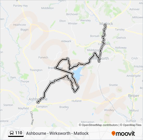 110 Route: Schedules, Stops & Maps - Matlock (Updated)