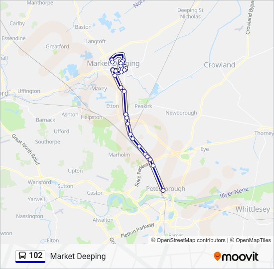 102 Route: Schedules, Stops & Maps - Market Deeping (Updated)