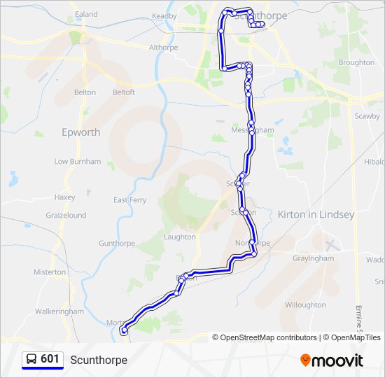 601 Route: Schedules, Stops & Maps - Scunthorpe (Updated)