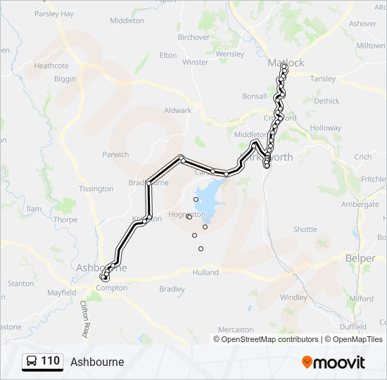 110 Route: Schedules, Stops & Maps - Ashbourne (Updated)