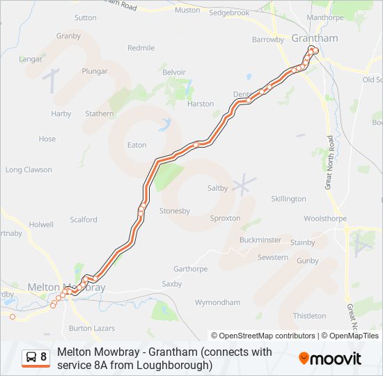 8 Route: Schedules, Stops & Maps - Grantham (Updated)