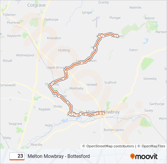 23 Route: Schedules, Stops & Maps - Stathern (Updated)
