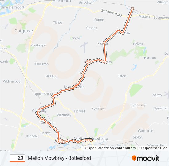 23 Route: Schedules, Stops & Maps - Bottesford (Updated)