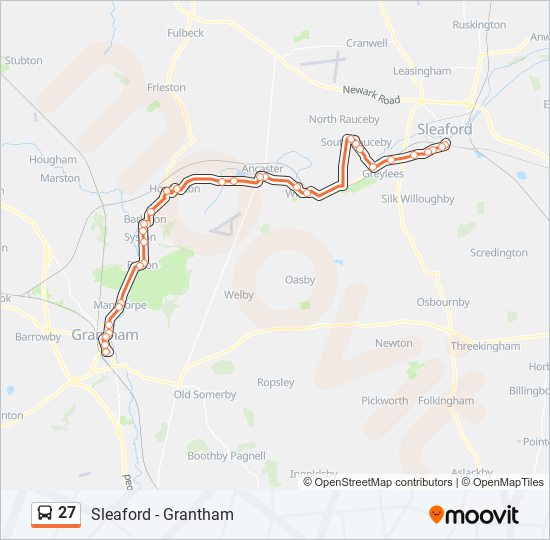27 Route: Schedules, Stops & Maps - Grantham (Updated)