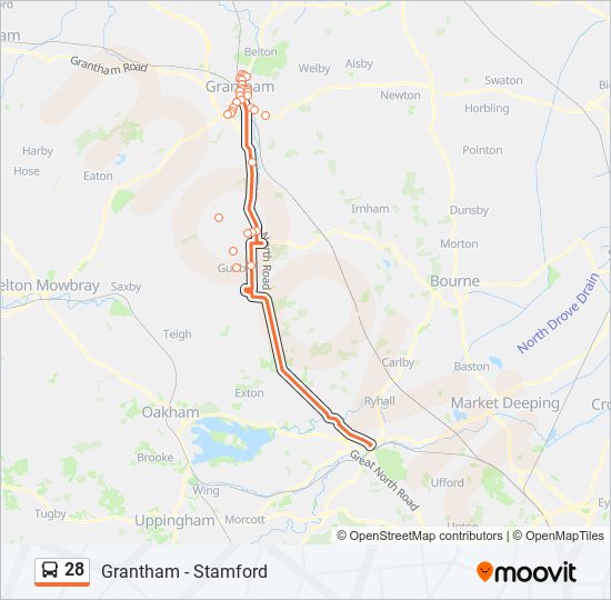 28 Route: Schedules, Stops & Maps - Grantham (Updated)