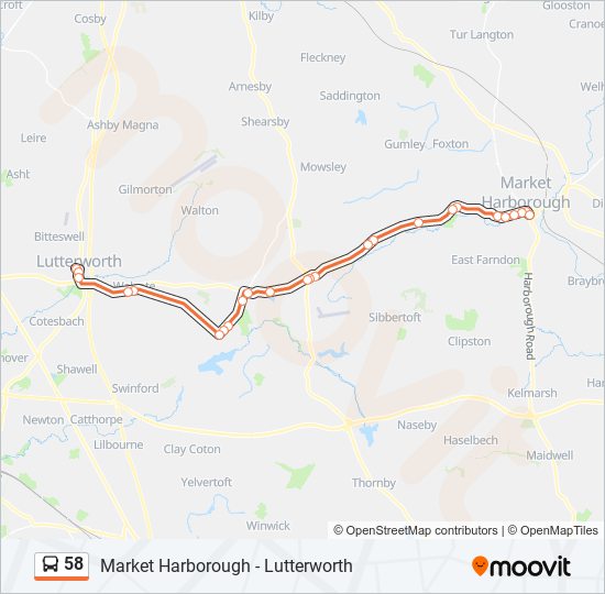 58 Route: Schedules, Stops & Maps - Lutterworth (Updated)