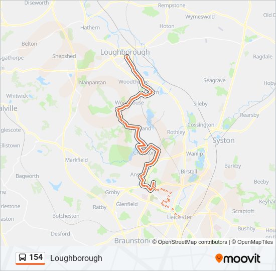 154 Route: Schedules, Stops & Maps - Loughborough (Updated)