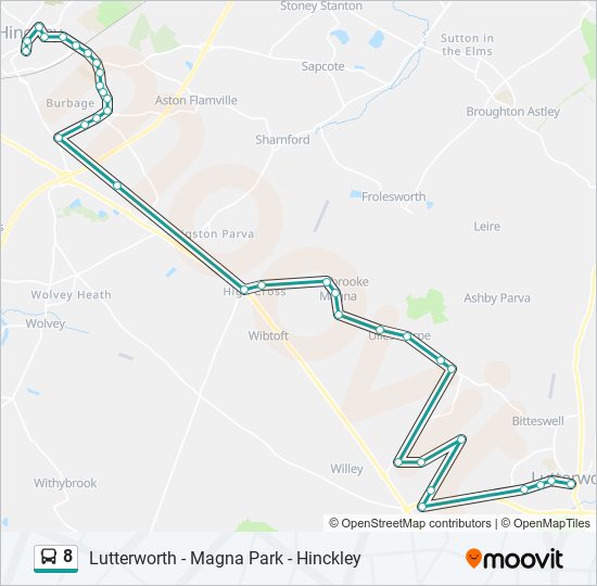 8 Route: Schedules, Stops & Maps - Lutterworth (Updated)
