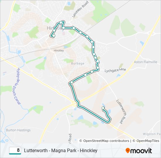8 Route: Schedules, Stops & Maps - Burbage (Updated)