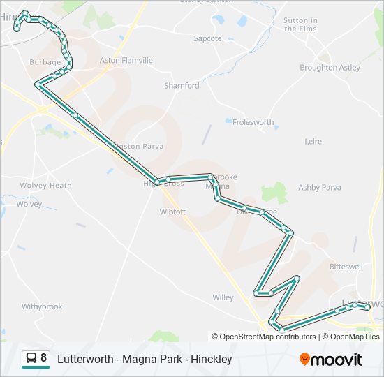 8 Route: Schedules, Stops & Maps - Lutterworth (Updated)