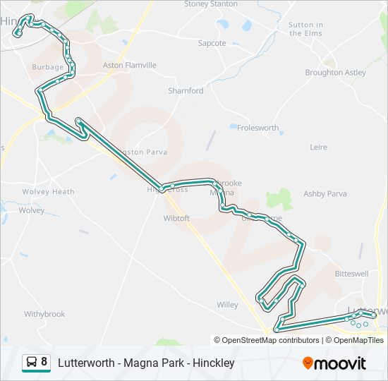 8 Route: Schedules, Stops & Maps - Lutterworth (Updated)