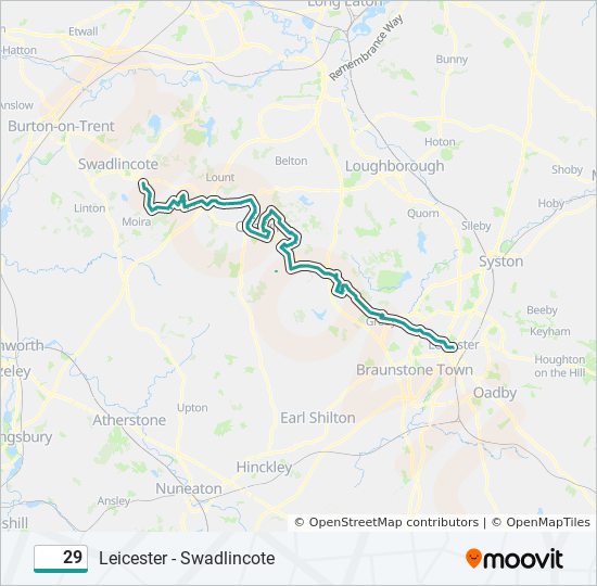 29 Route: Schedules, Stops & Maps - Leicester (Updated)