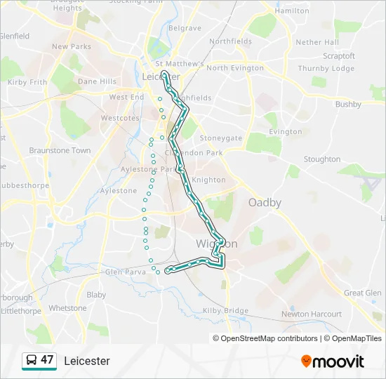 47 Route: Schedules, Stops & Maps - Leicester (Updated)