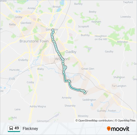 49 Route: Schedules, Stops & Maps - Fleckney (Updated)