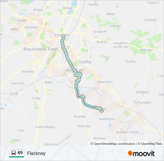 49 Route: Schedules, Stops & Maps - Fleckney (Updated)