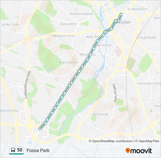 50 Route: Schedules, Stops & Maps - Fosse Park (Updated)