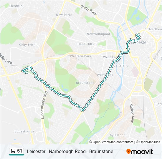 51 Route: Schedules, Stops & Maps - Leicester (Updated)
