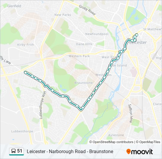 51 Route: Schedules, Stops & Maps - Leicester (Updated)