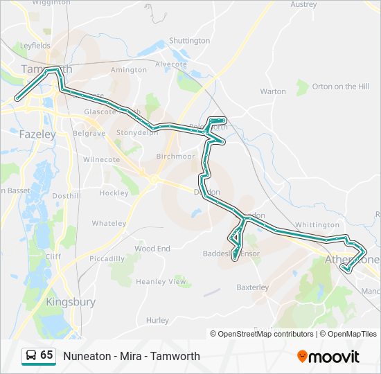 65 Route: Schedules, Stops & Maps - Atherstone (Updated)