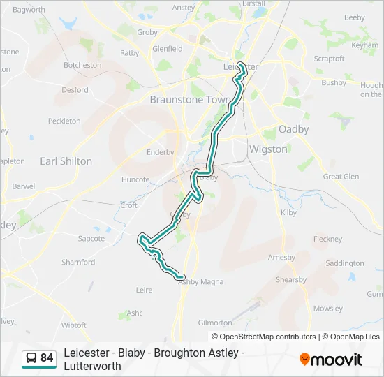 84 Route: Schedules, Stops & Maps - Leicester (Updated)