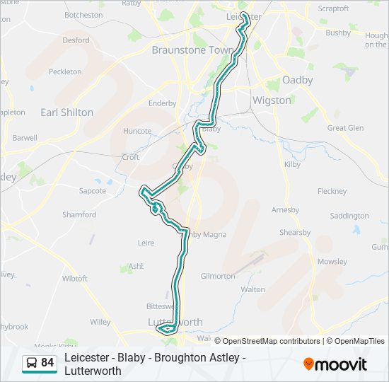 84 Route: Schedules, Stops & Maps - Leicester (Updated)