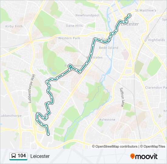 104 Route: Schedules, Stops & Maps - Leicester (Updated)